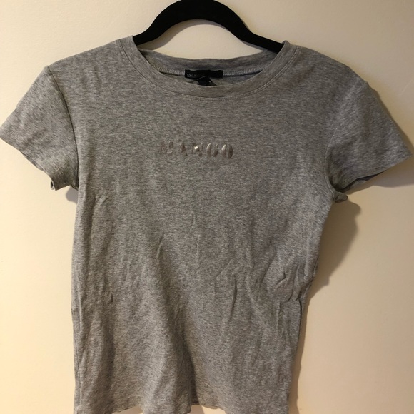 Mango | Tops | Medium Mango Gray Shirt 0 Cotton Basic | Poshmark